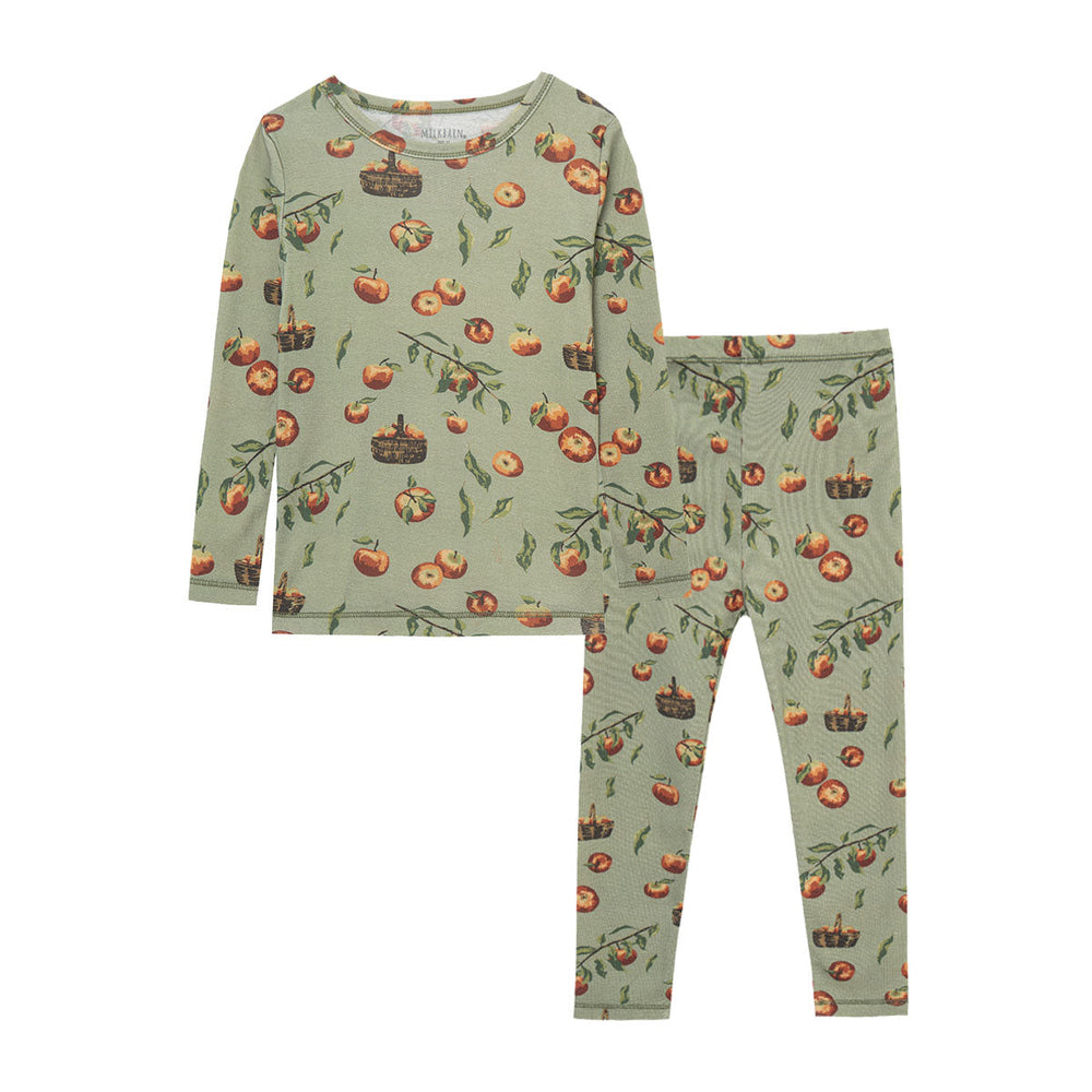 Apple Orchard Organic Cotton Long Sleeve Two Piece Pajama Set | Organic ...